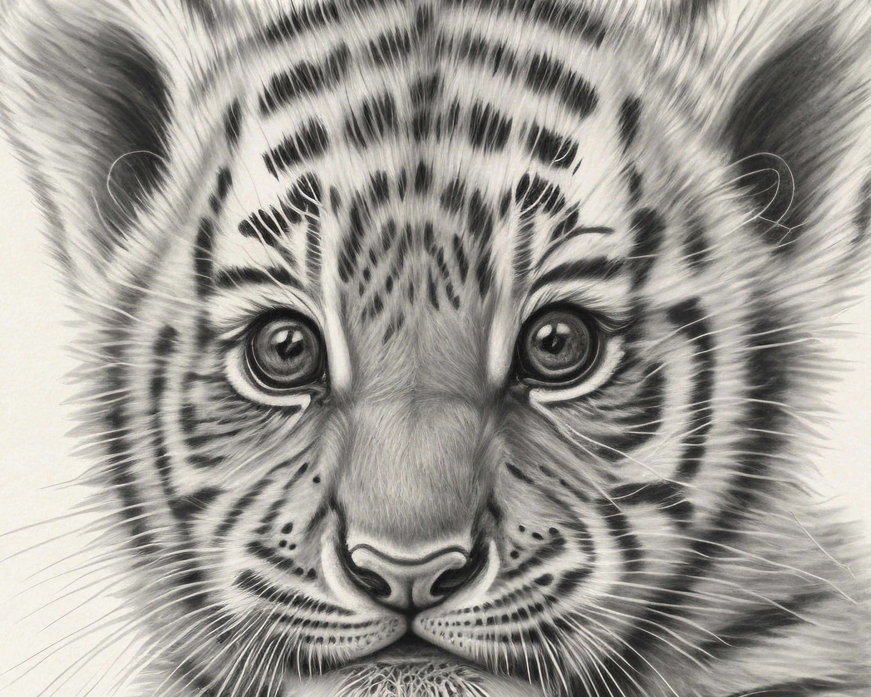 Tiger Printable Wall Art / Nursery Wall Decor / Tiger Pencil Drawing ...