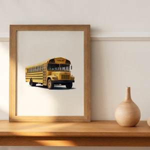 School Bus Watercolor Print / Transportation Printable / Utility ...