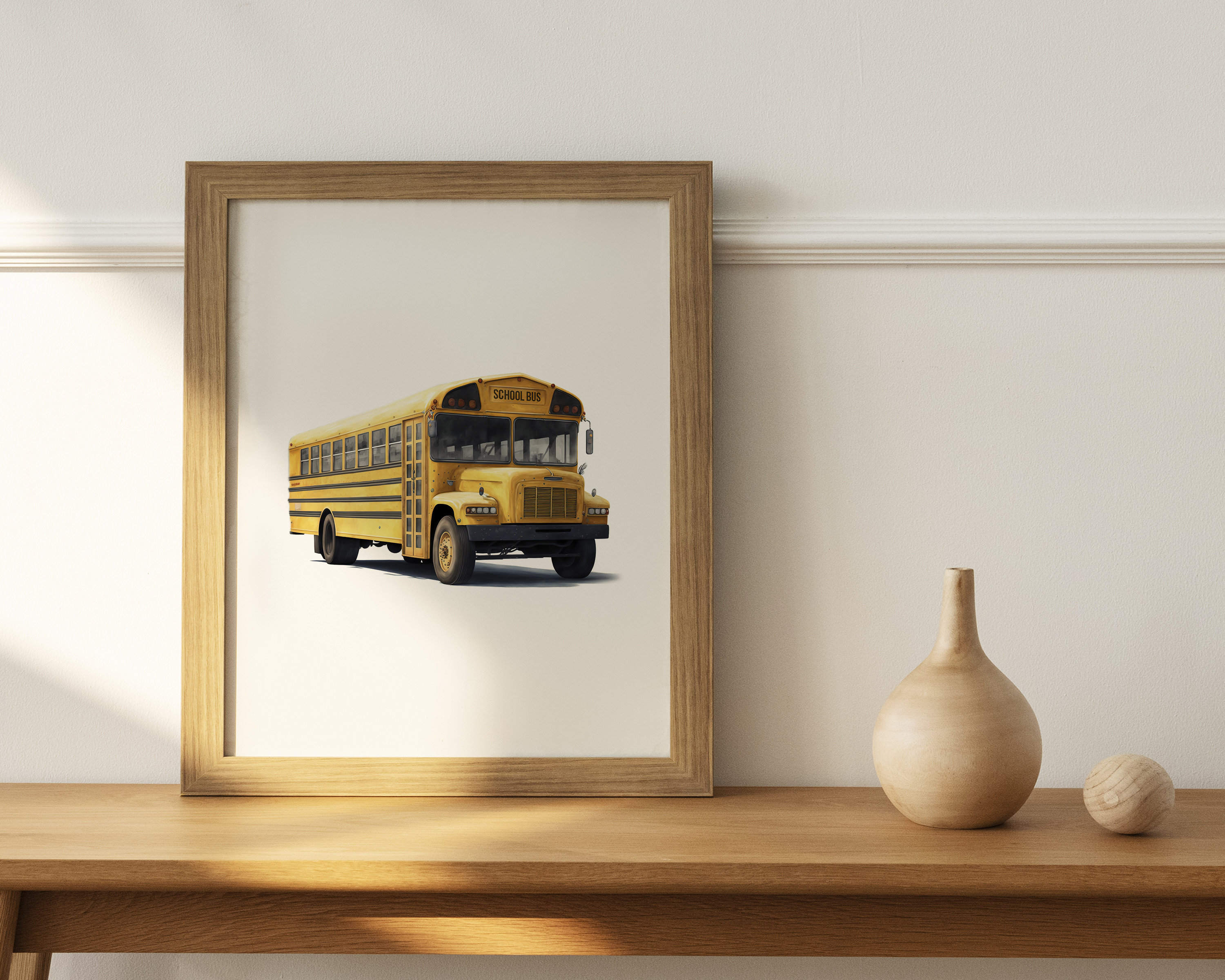 School Bus Watercolor Print / Transportation Printable / Utility ...