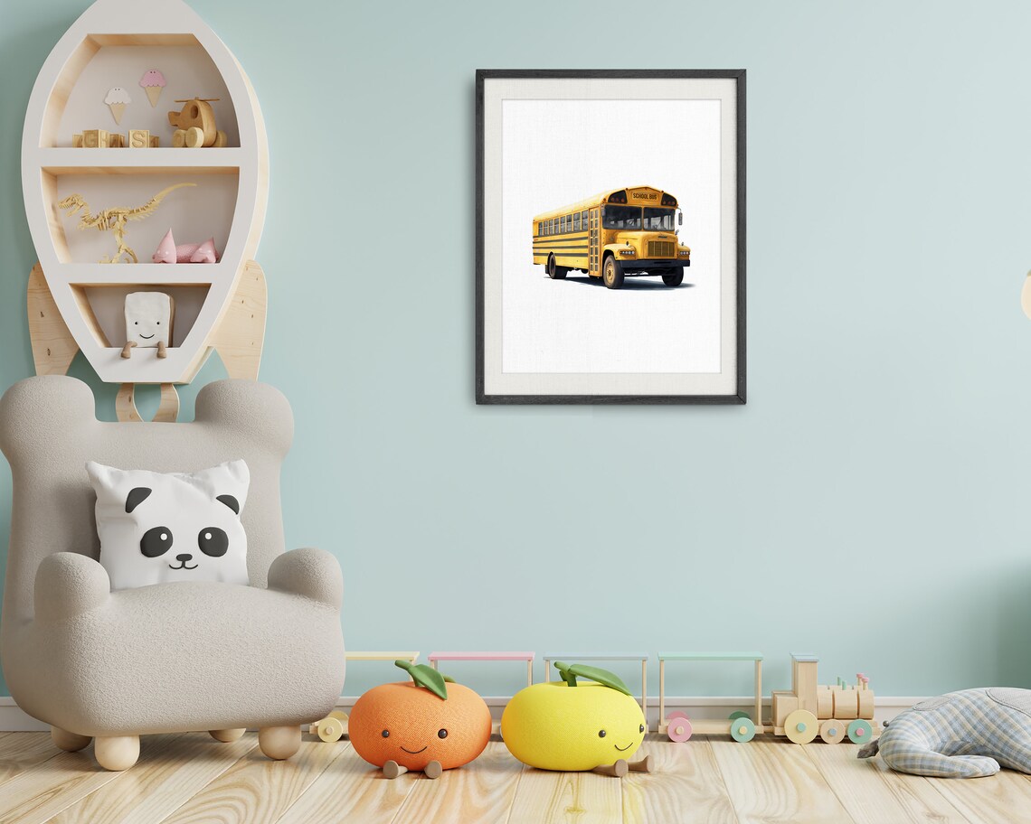 School Bus Watercolor Print / Transportation Printable / Utility ...