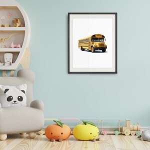 School Bus Watercolor Print / Transportation Printable / Utility ...