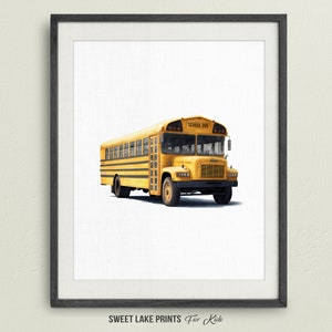 School Bus Watercolor Print / Transportation Printable / Utility ...