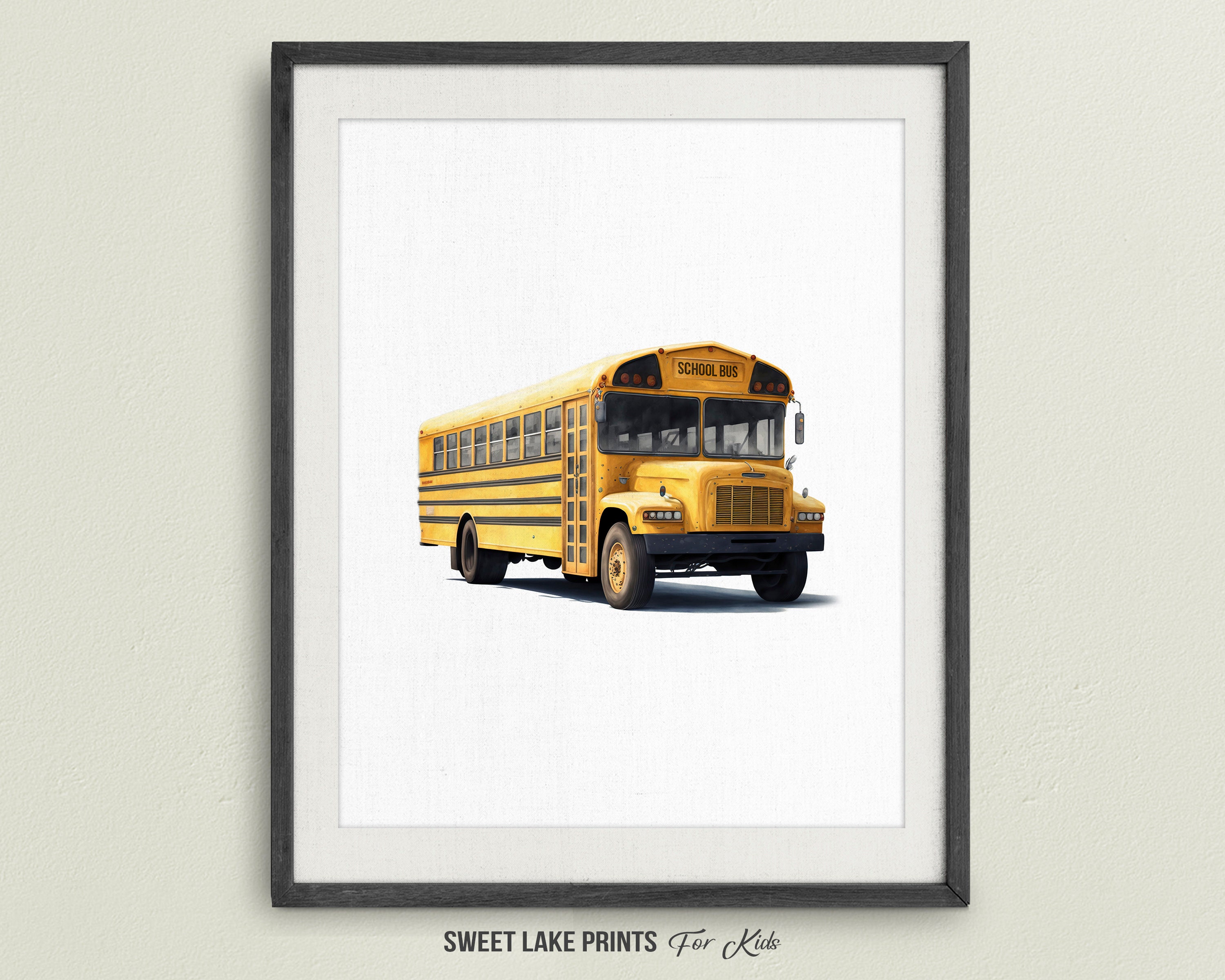 School Bus Watercolor Print / Transportation Printable / Utility ...