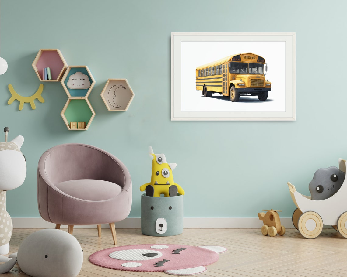 School Bus Watercolor Print / Transportation Printable / Utility ...