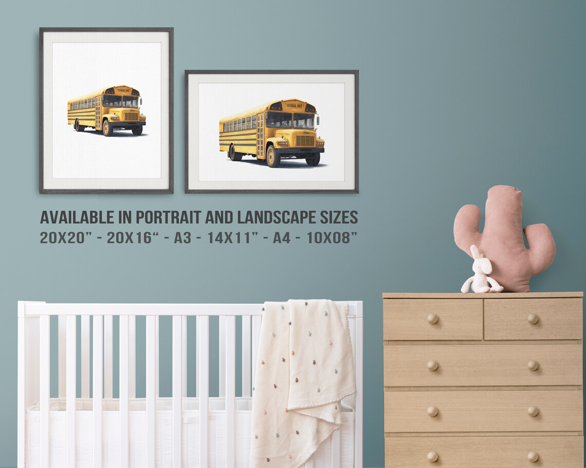 School Bus Watercolor Print / Transportation Printable / Utility ...