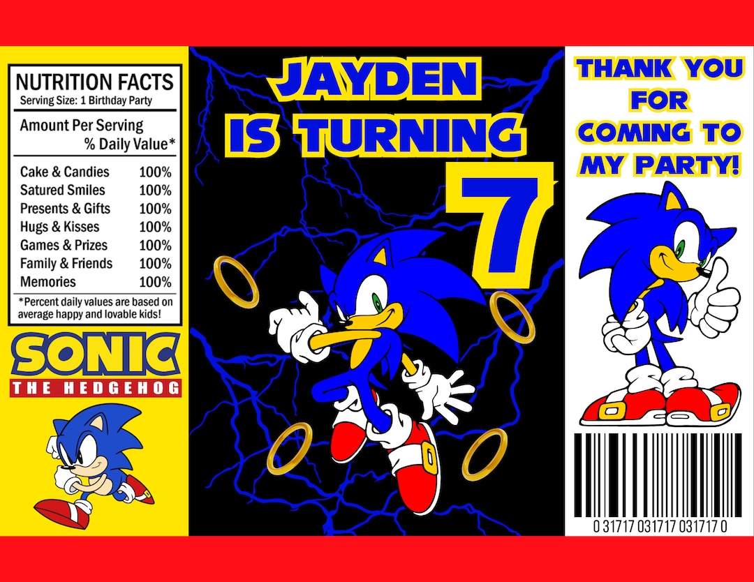 Sonic Themed Chip Bag / Digital File - Etsy