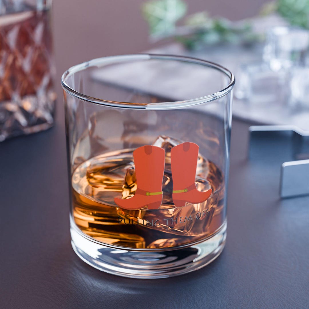 Pulling Them off Red Cowboy Boots Whiskey Glass - 10oz Alcohol Gift ...