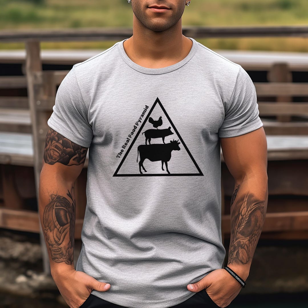 The Real Food Pyramid Carnivore T-shirt - MAHA Meat Based Diet, Gift ...
