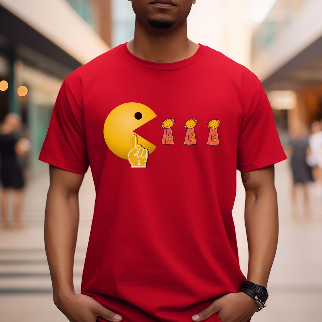 Pacman Football Fan T-shirt: Big Game Day Apparel - Etsy