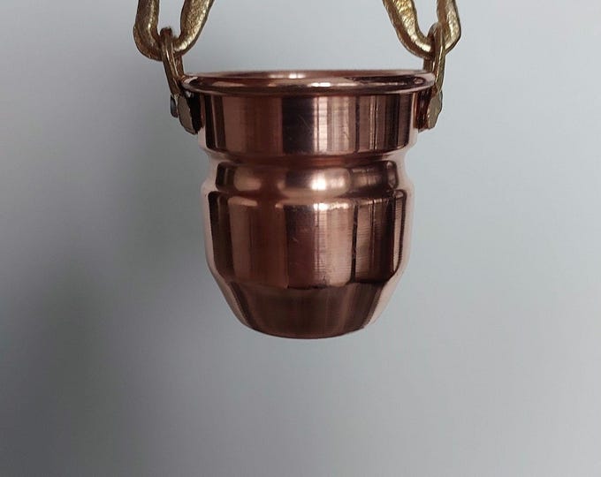 Vintage Extra Large Copper & Delft Blue Scuttle Bucket, Ash Bucket ...