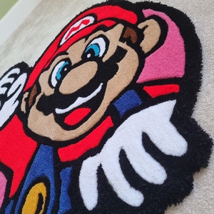 Mario Rug | Handmade Tufted Rug | Nintendo Rug| Funky Rug | Bedroom ...