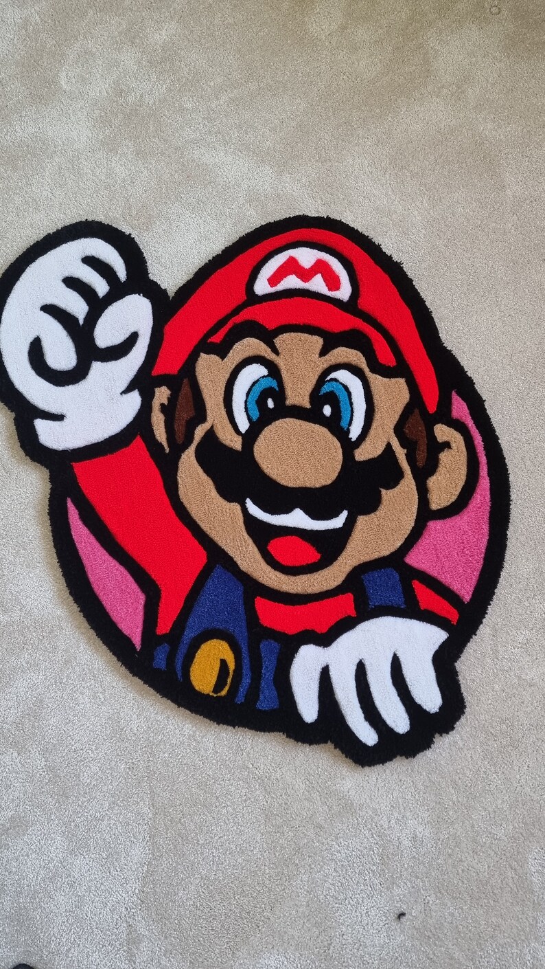 Mario Rug | Handmade Tufted Rug | Nintendo Rug| Funky Rug | Bedroom ...