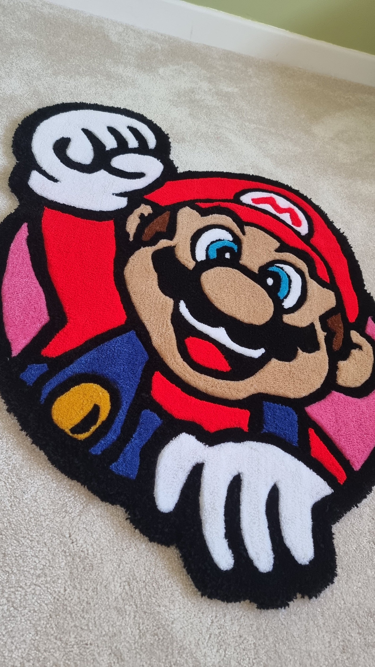 Mario Rug | Handmade Tufted Rug | Nintendo Rug| Funky Rug | Bedroom ...