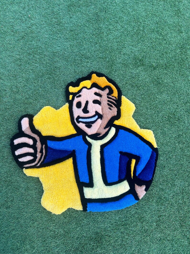 Vault Boy Custom Rug | Fallout Rug | Bespoke Tufted Rug | Anime Rug ...