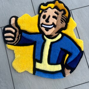 Vault Boy Custom Rug | Fallout Rug | Bespoke Tufted Rug | Anime Rug ...