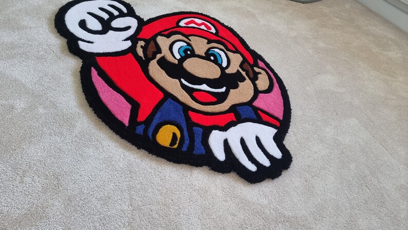 Mario Rug | Handmade Tufted Rug | Nintendo Rug| Funky Rug | Bedroom ...
