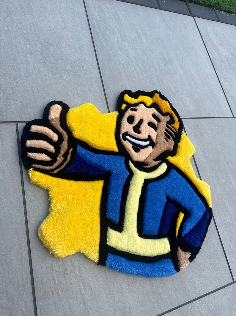 Vault Boy Custom Rug | Fallout Rug | Bespoke Tufted Rug | Anime Rug ...