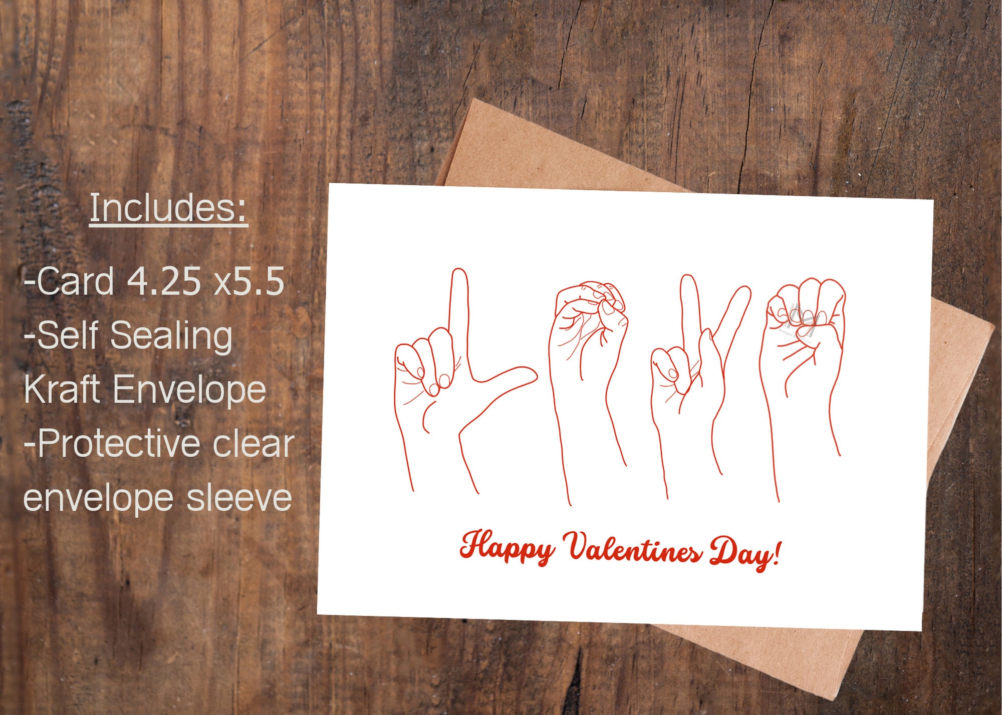 Valentine's Day Sign Language I Love You Card - Etsy