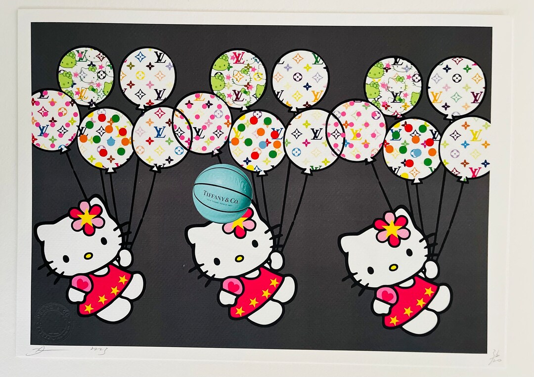 Hello Kitty, DEATHNYC Hand Signed Street Art Print Limited Edition W ...