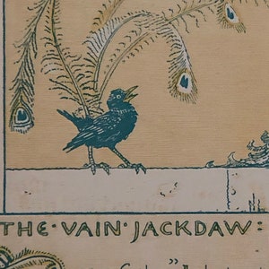 Antique Aesop's Fable by Walter Crane, the Vain Jackdaw, Victorian Art ...