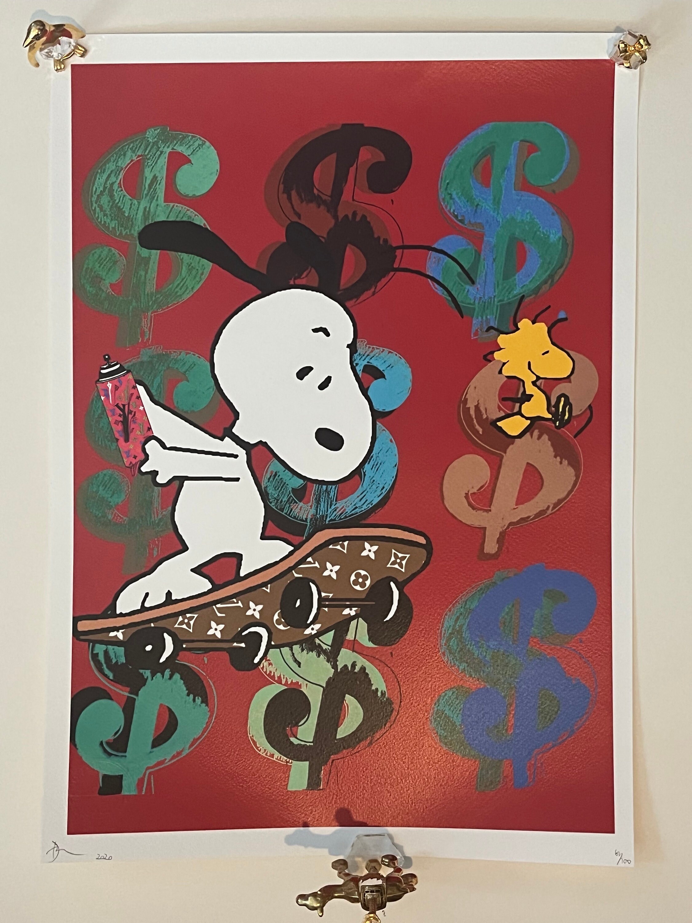 Skateboarding Snoopy DEATH NYC Hand Signed Street Art Print Limited ...