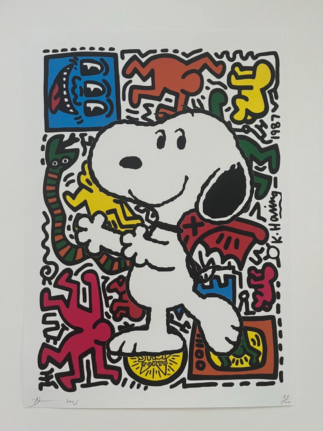 Snoopy, Keith Haring, DEATH NYC Hand Signed Street Art Print Limited ...