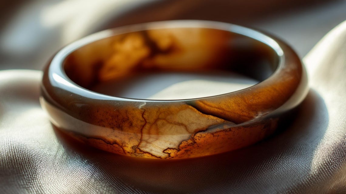 Real Ancient Brown Jadeite Bangle - Etsy