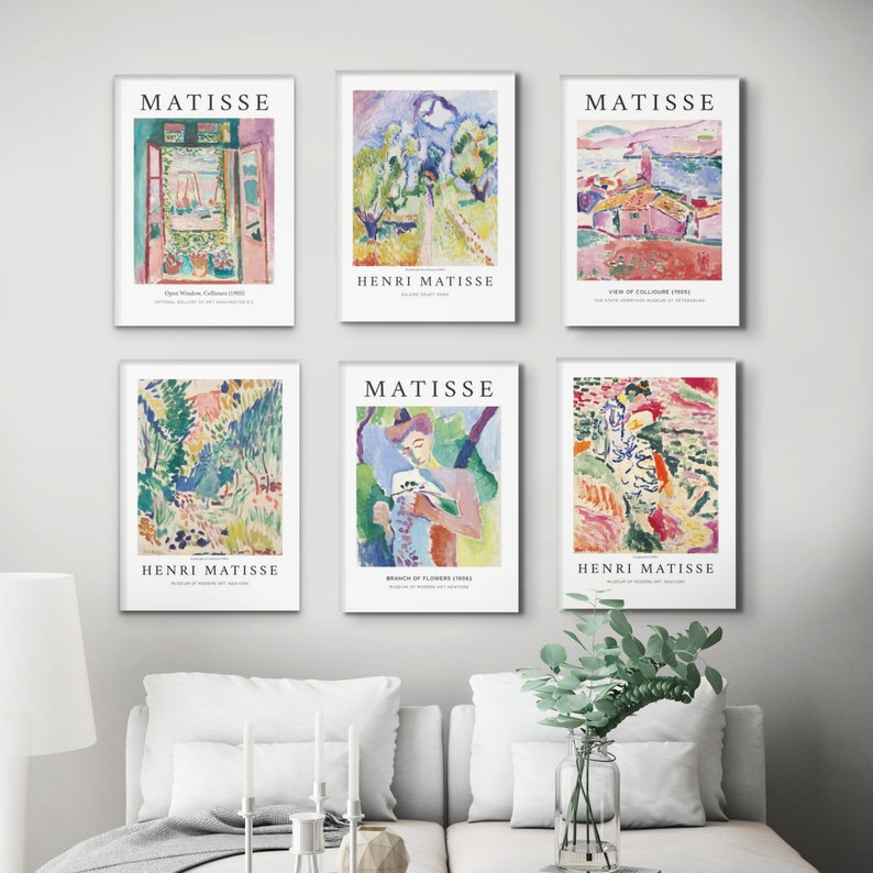 Henri Matisse Printable Wall Art Set of 6, Eclectic Digital Downloads ...