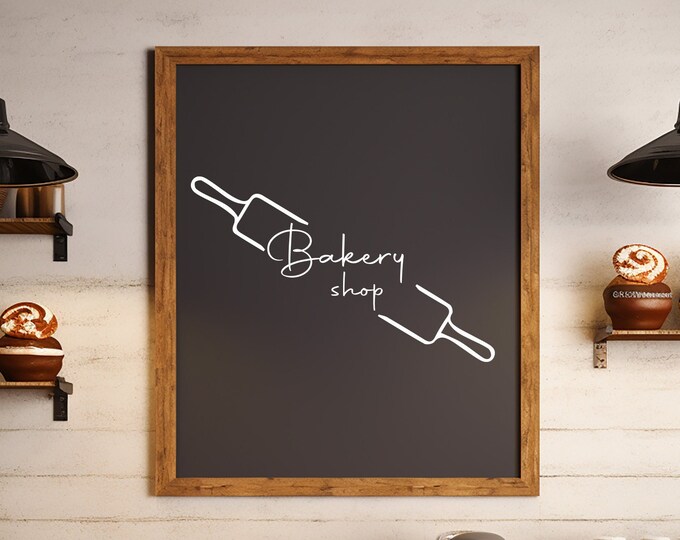 Bakery Pastry Vinyl Decal Business Logo | Bread Croissant Customise ...