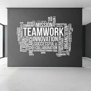 Teamwork Words Wall Decal,teamwork Wall Decal,office Wall Art ...