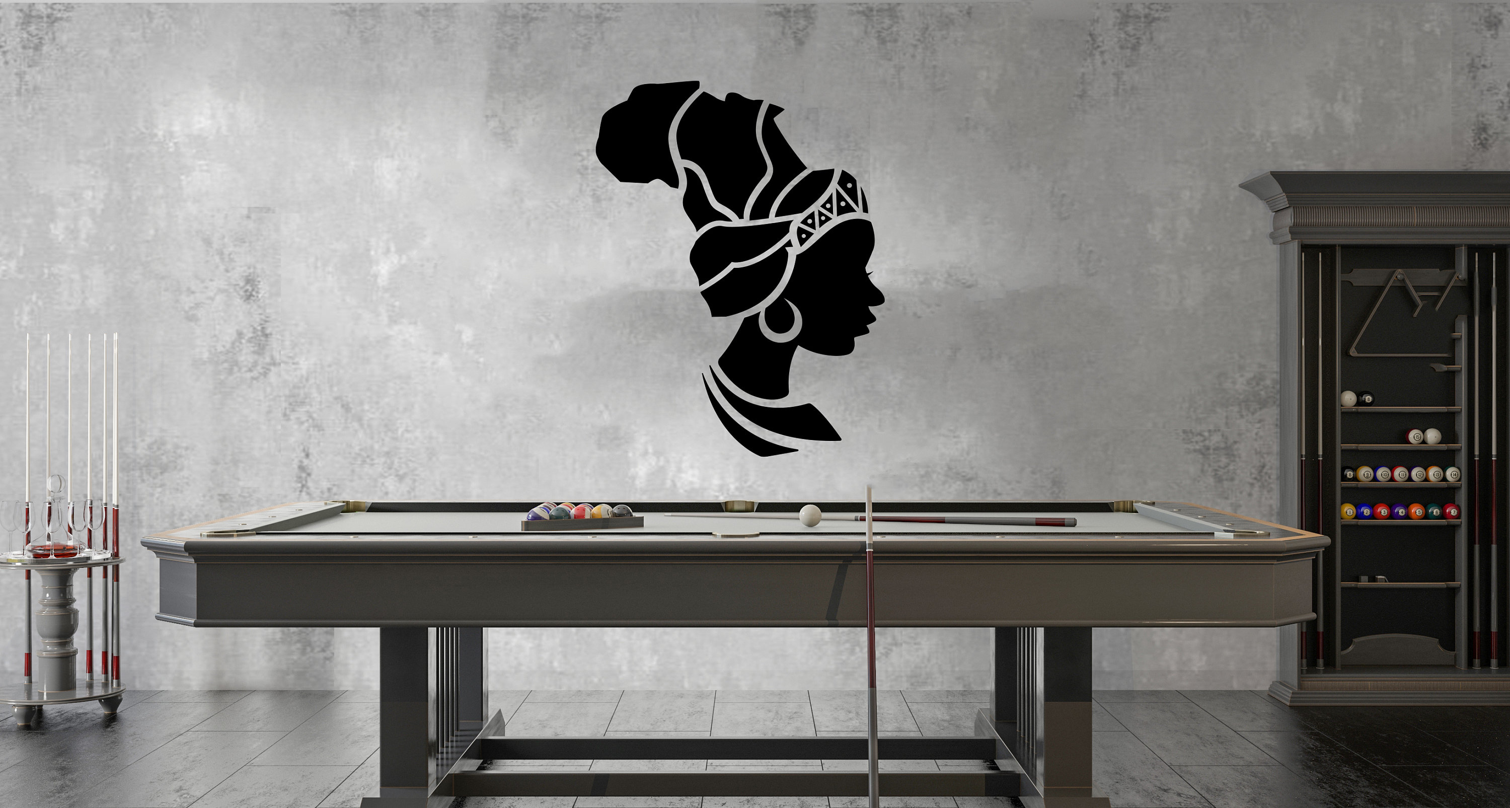 African Girl Wall Decal Africa Wall Sticker Africa Map Wall Decal ...