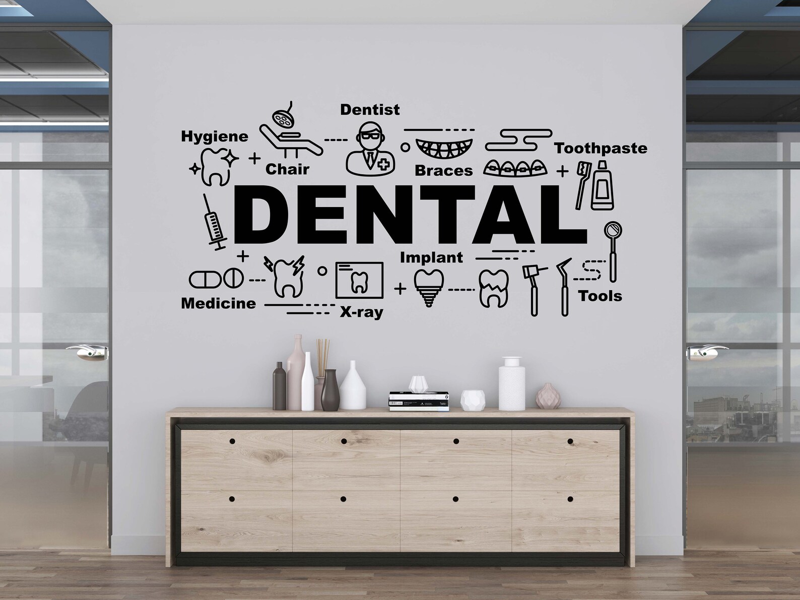 Dental Care Wall Decal Teeth Wall Decal Teeth Wall Sticker Dental Wall ...