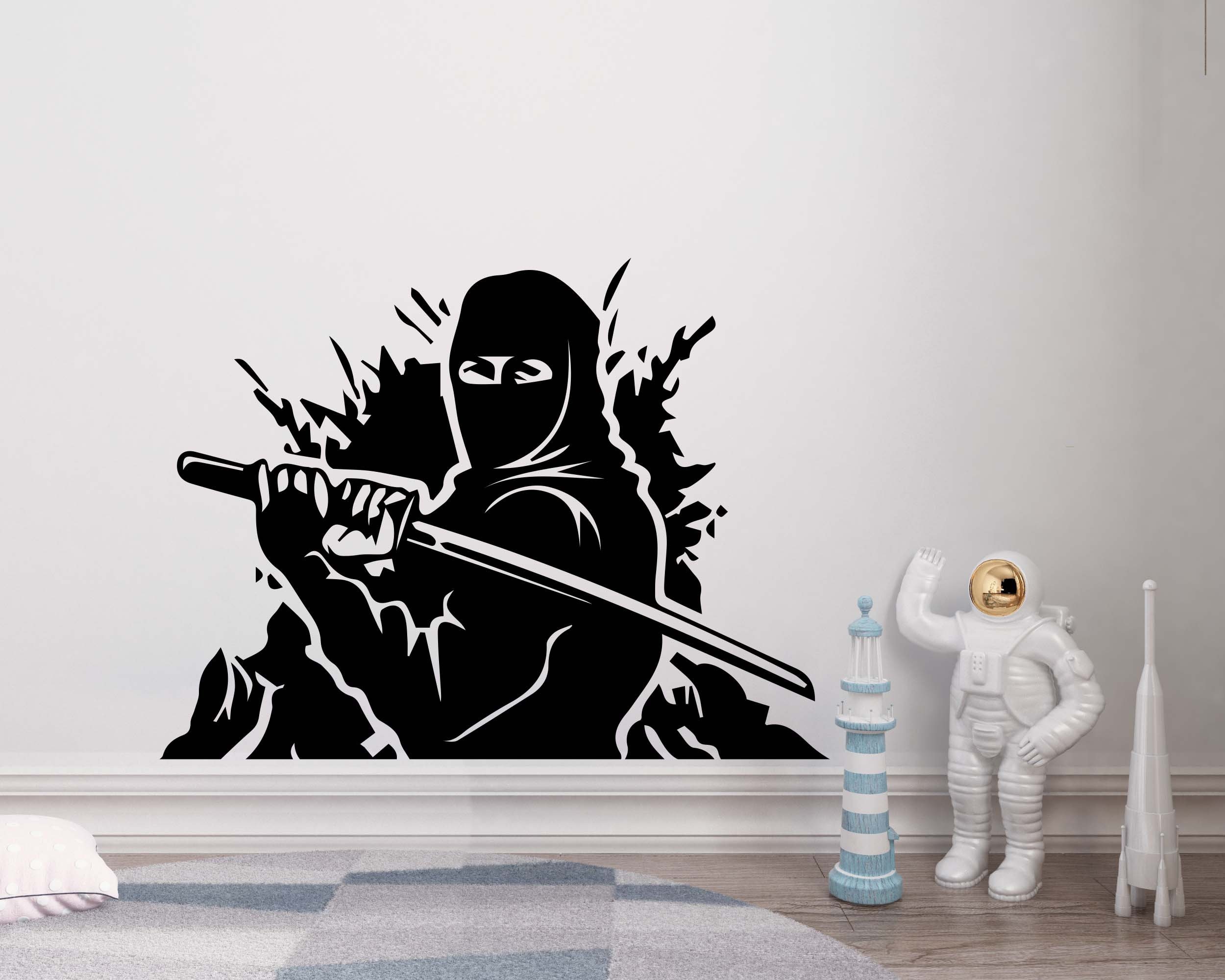 Ninja Wall Decal Ninja Wall Sticker Ninja Wall Decal Ninja Wall Art ...