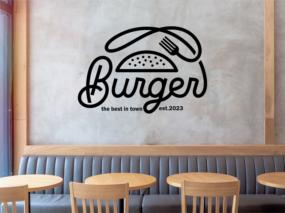 Fast Food Wall Decal,burger Store Wall Sticker,pizza Quotes Wall Art ...