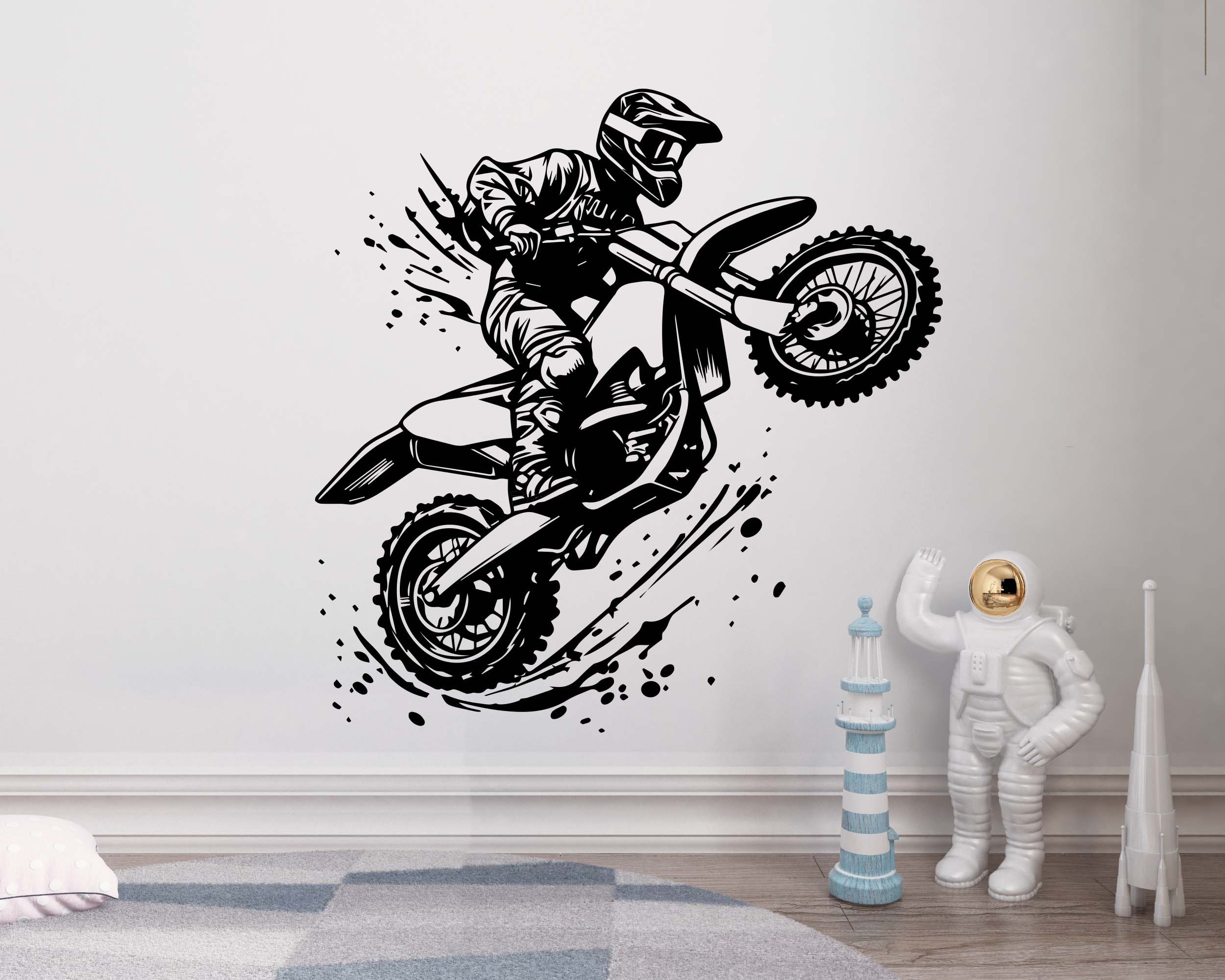Motorcycle Wall Decal Motorcycle Wall Sticker Motorcycle Wall Art Boys ...