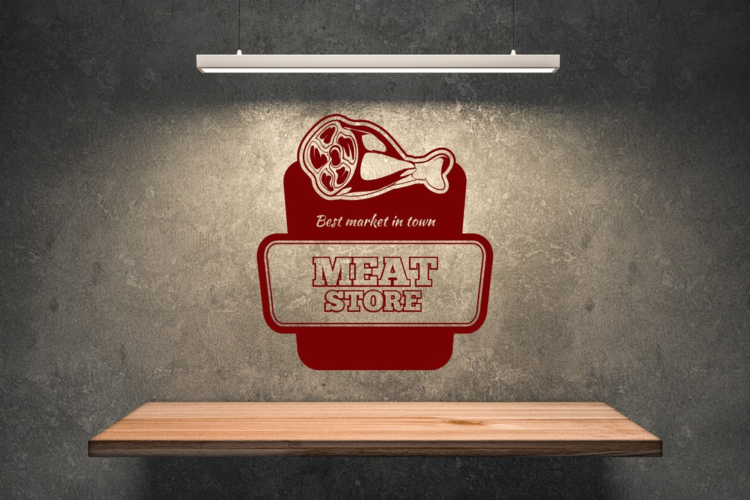Butcher Shop Wall Decal,butcher Wall Sticker,meat Wall Decal,meat Shop ...