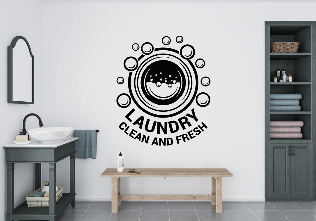 Laundry Wall Decal,laundry Wall Sticker,washing Machine Decal,shop ...