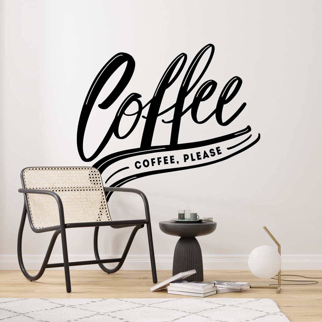 Coffee Wall Decal Coffee Wall Sticker Coffee Shop Wall Art Wall Sticker ...