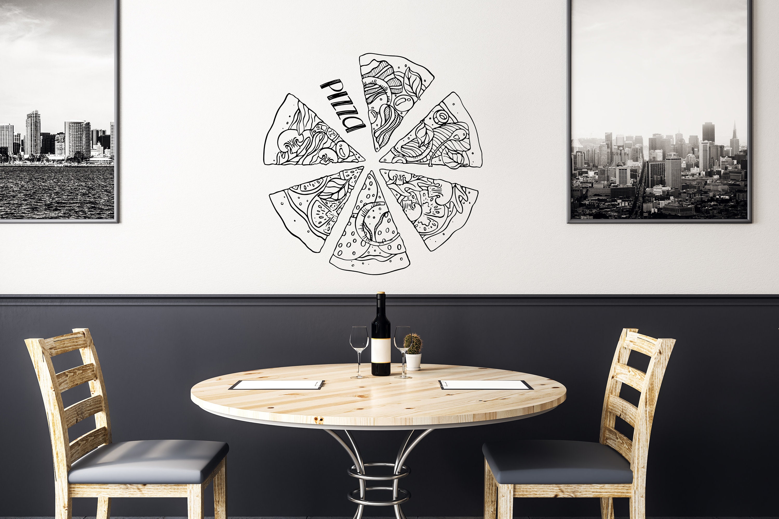 Pizza Wall Decal,pizza Wall Sticker,pizza Quotes Wall Art,pizza Slice ...