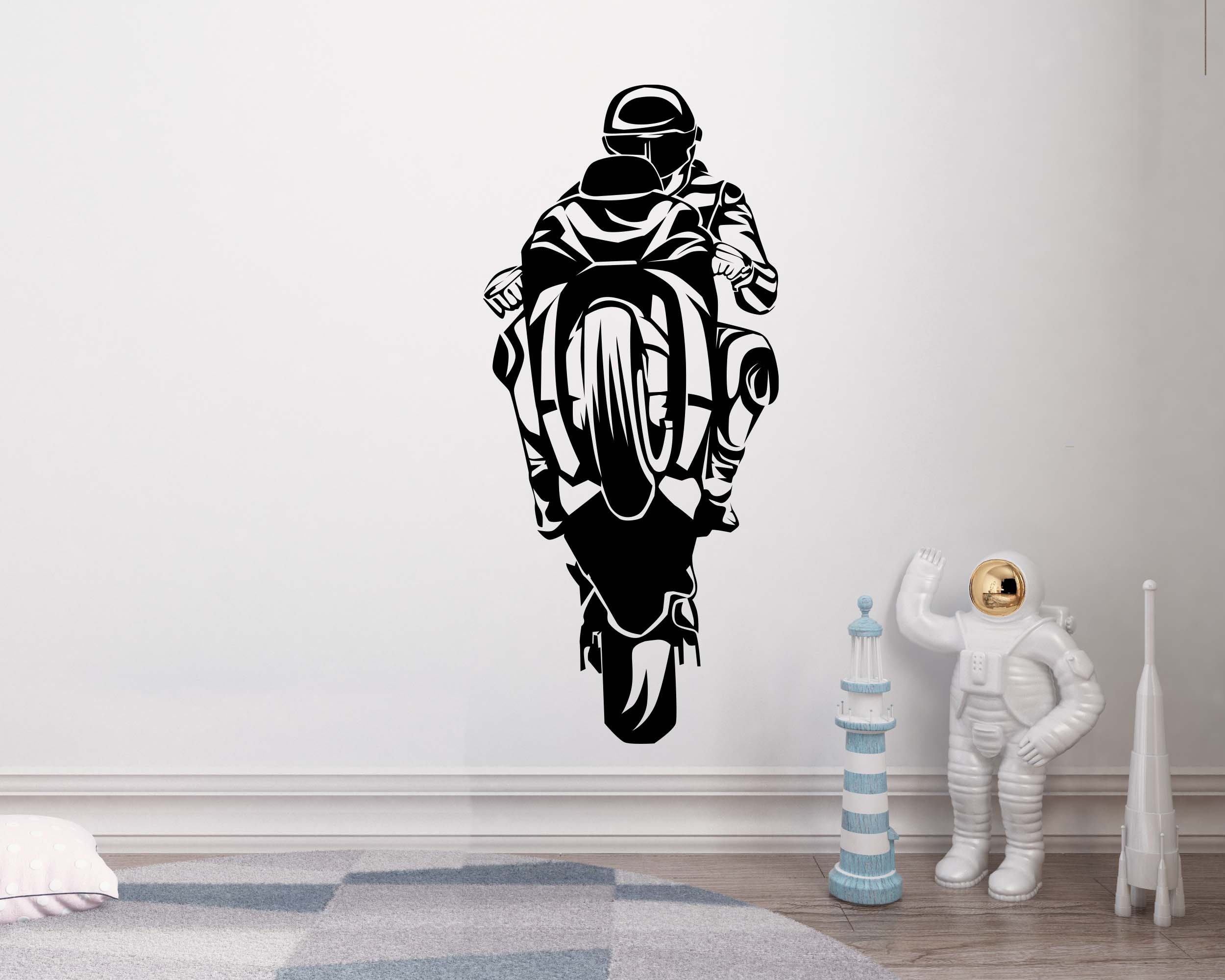 Motorcycle Wall Decal Motorcycle Wall Sticker Motorcycle Wall Art Boys ...