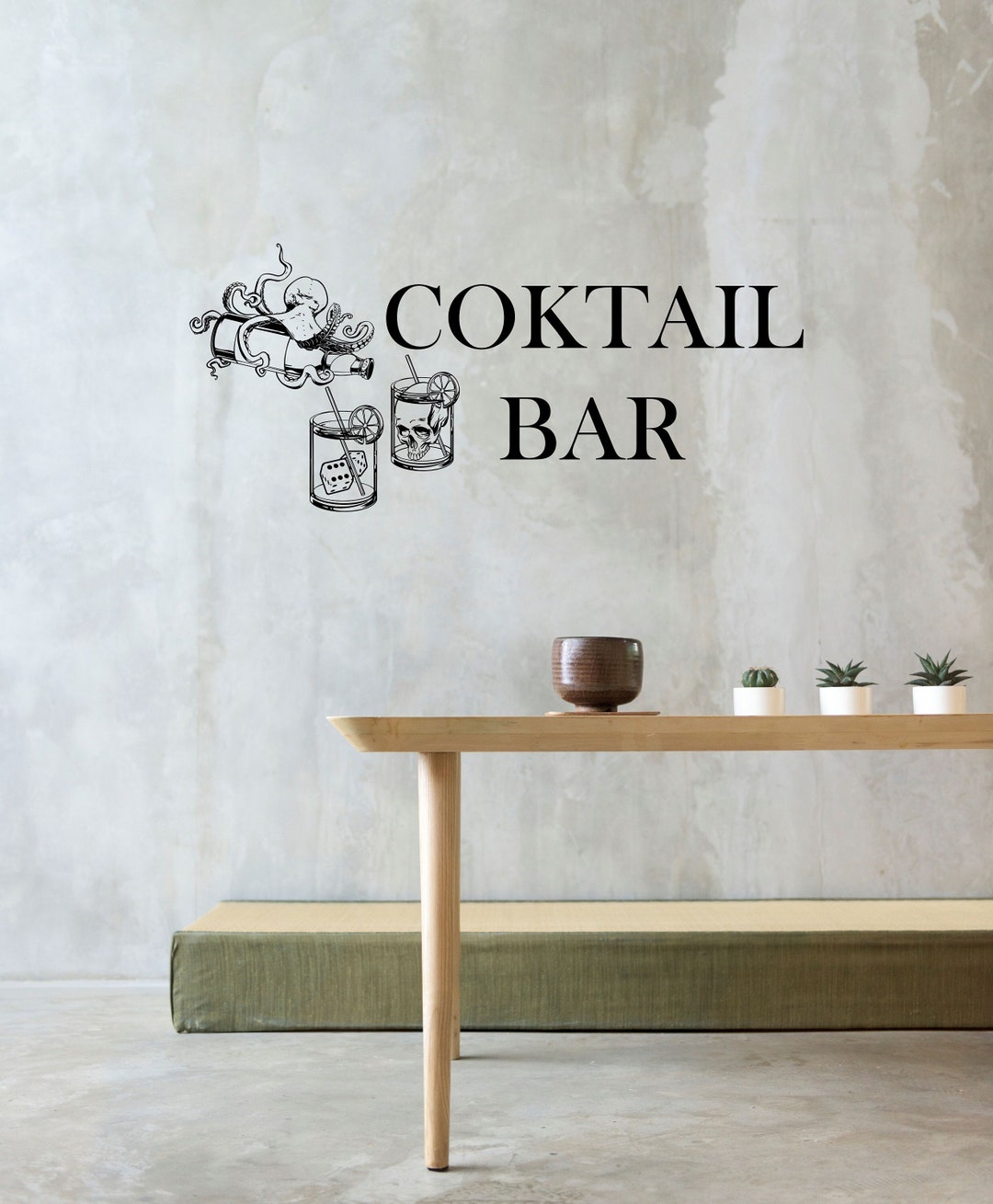 Coctail Bar Logo Wall Decal,coctail Bar Wall Art,coctail Bar Wall Decor ...