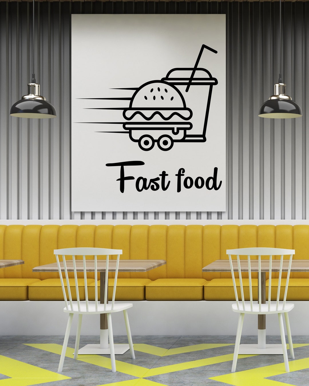 Fast Food Wall Decal,burger Store Wall Sticker,pizza Quotes Wall Art ...