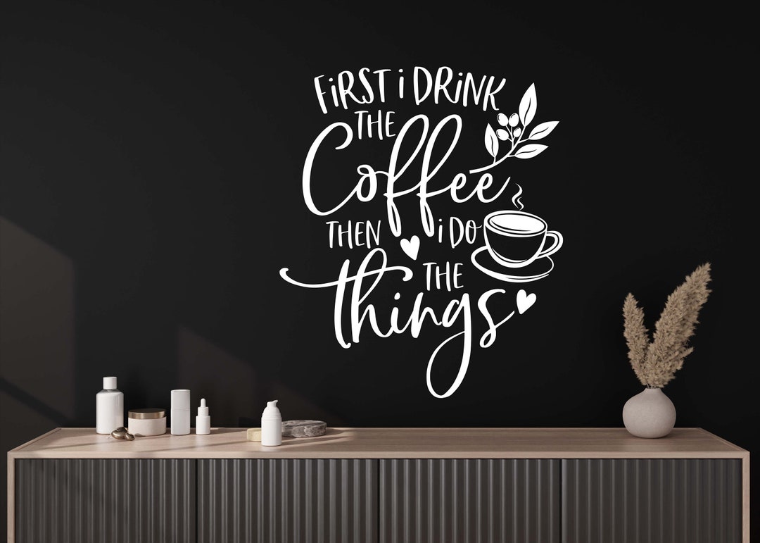 Coffee Wall Decal Coffee Wall Sticker Coffee Shop Wall Art Wall Sticker ...