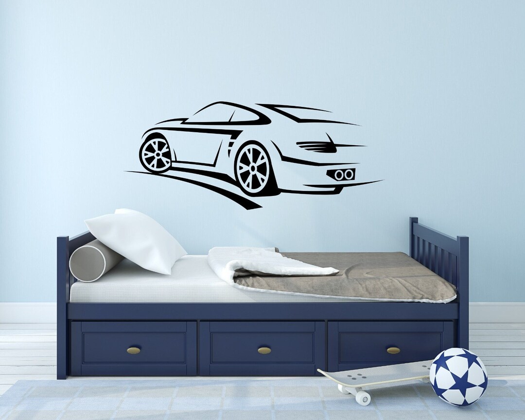 Racing Car Boy Wall Decal,car Wall Decal,boys Wall Art,racing Car Wall ...
