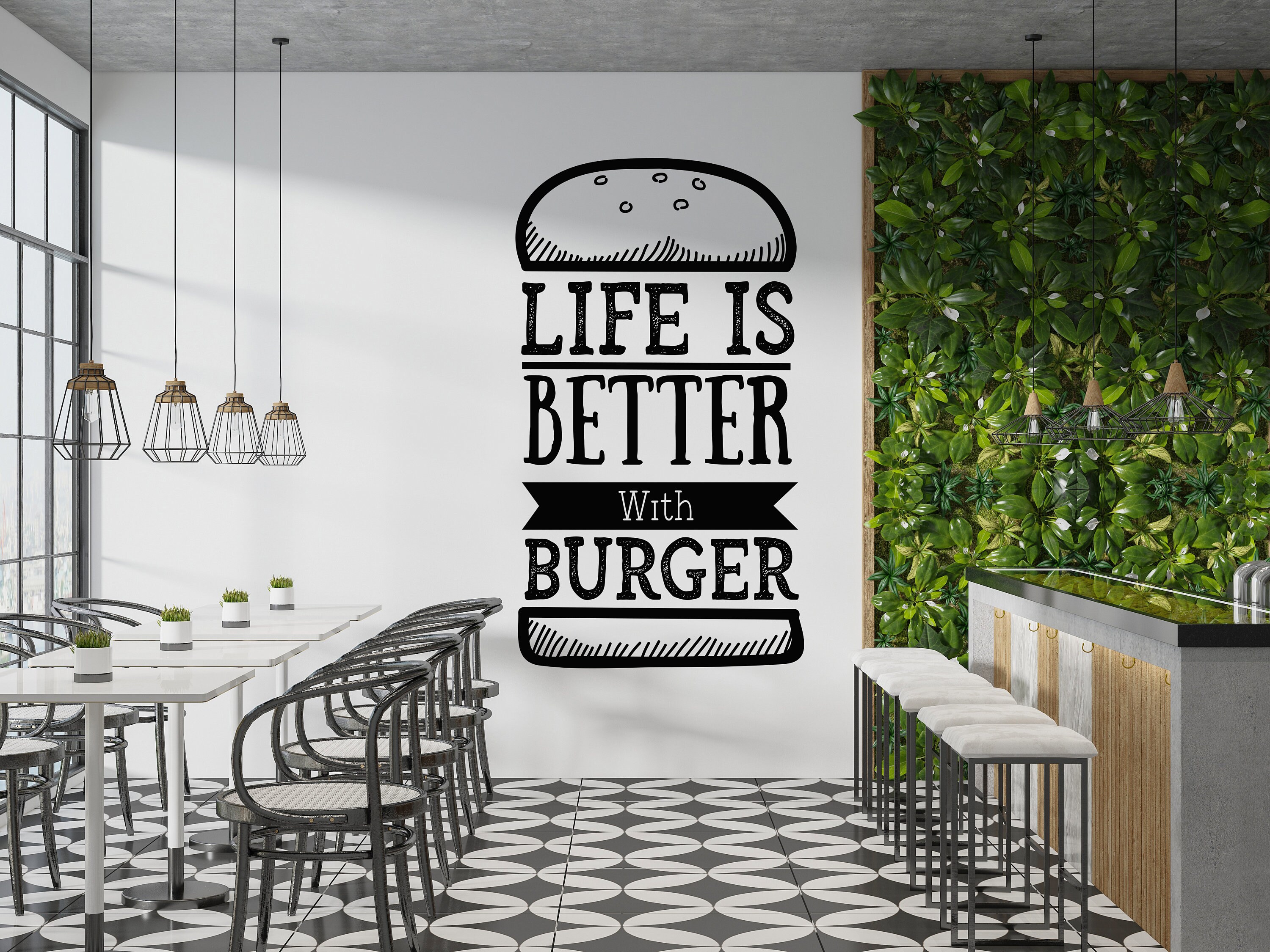 Fast Food Wall Decal,burger Store Wall Sticker,pizza Quotes Wall Art ...