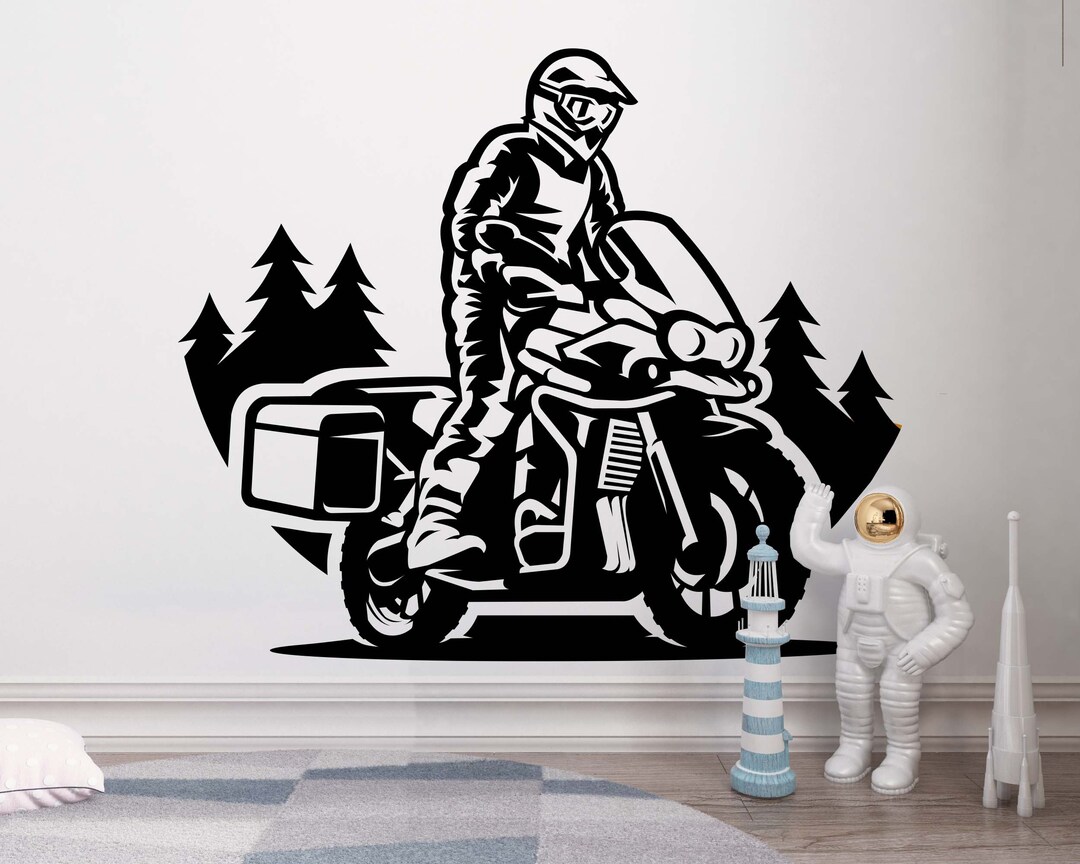 Motorcycle Wall Decal Motorcycle Wall Sticker Motorcycle Wall Art Boys ...