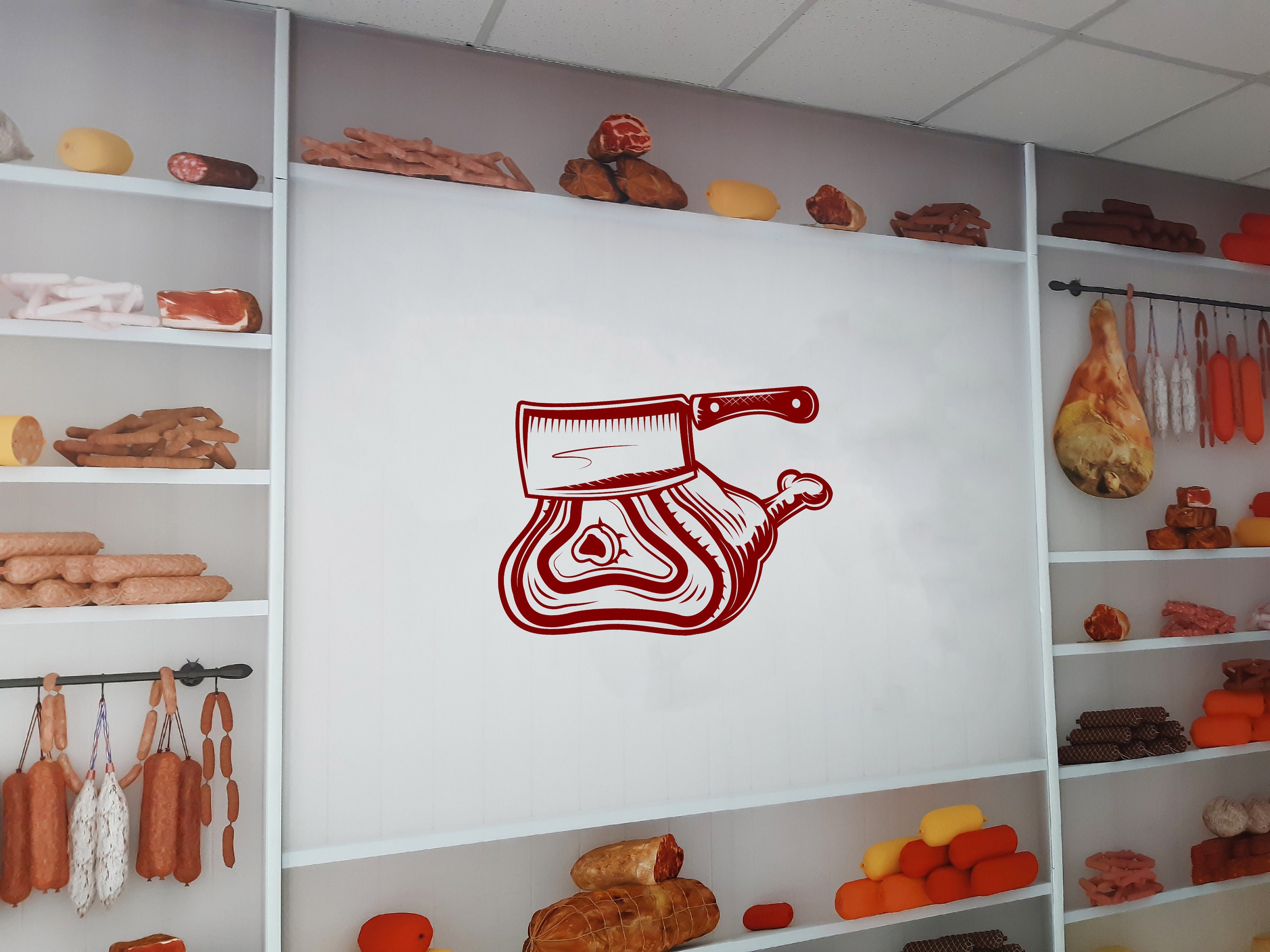 Butcher Shop Wall Decal,butcher Wall Sticker,meat Wall Decal,meat Shop ...