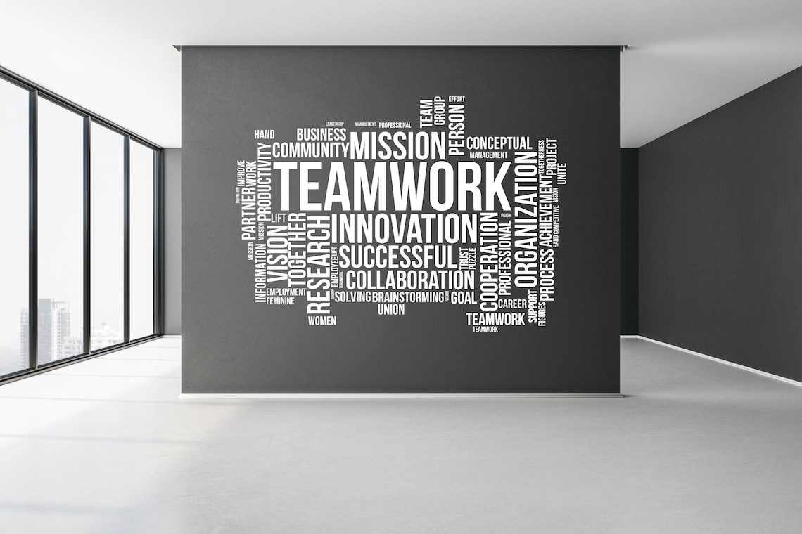 Teamwork Words Wall Decal,teamwork Wall Decal,office Wall Art ...