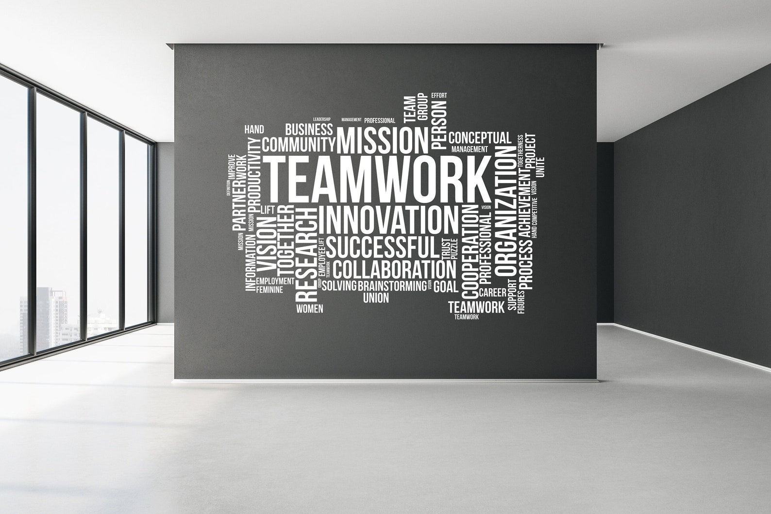 Teamwork Words Wall Decal,teamwork Wall Decal,office Wall Art ...