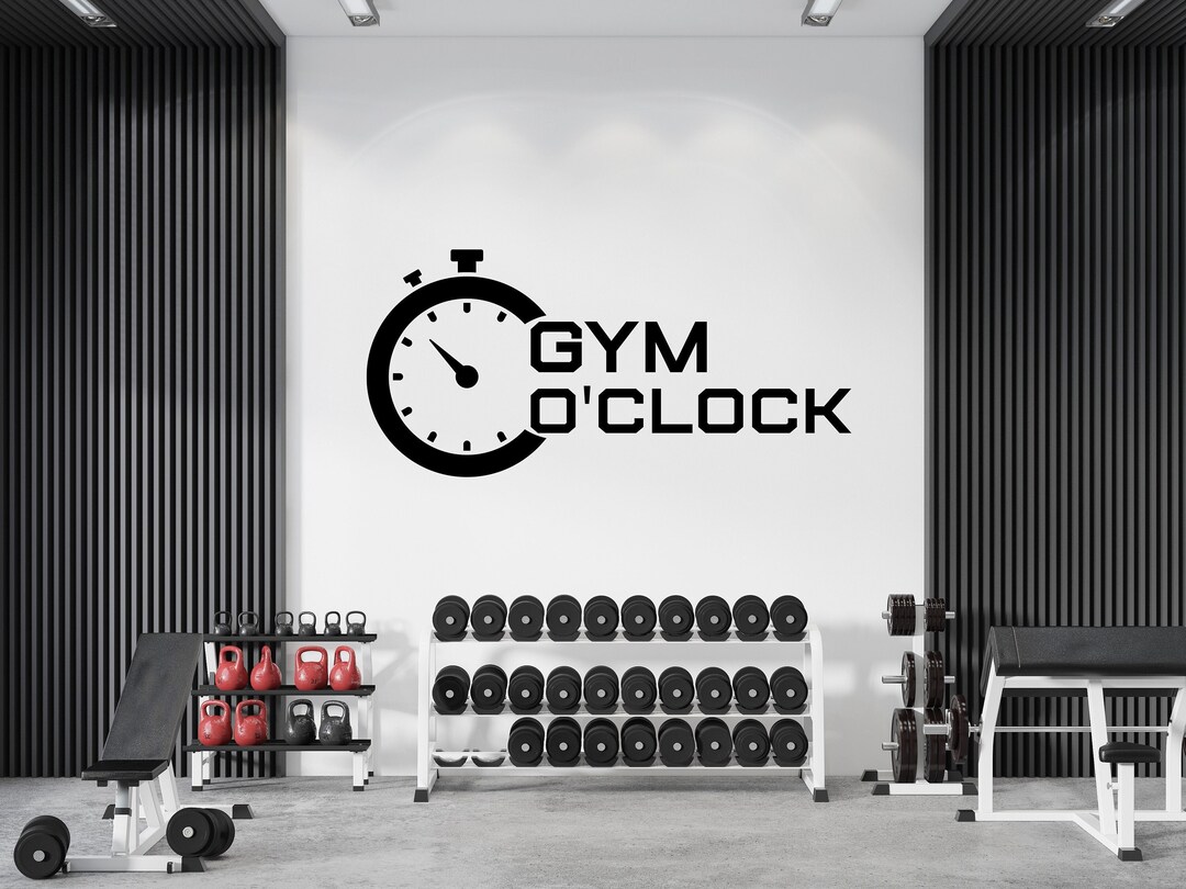 Gym O'clock,gym Wall Decal, Motivational Gym Quotes, Gym Wall Art, Home ...